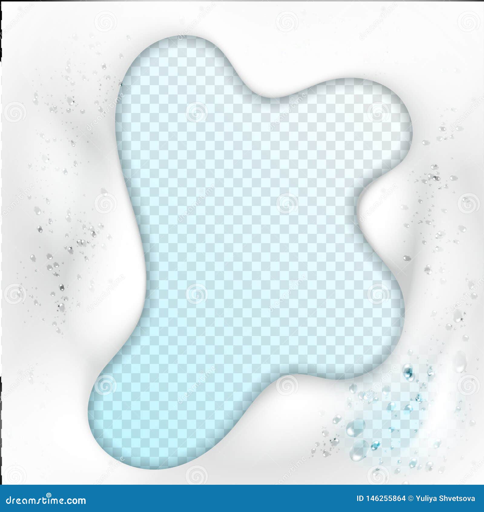 Foam Effect Isolated On Blue Background. Soap, Gel Or Shampoo Bubbles ...