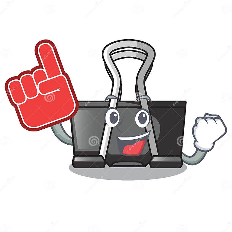 Foam Finger Binder Clip for Charcter on Documents Stock Vector ...