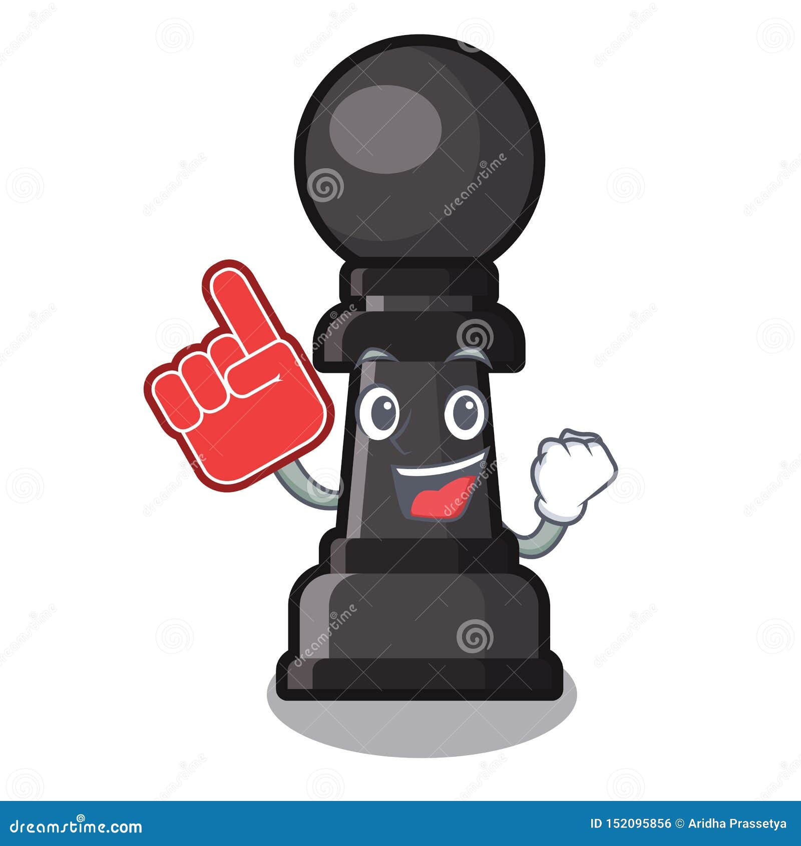 Foam Finger Chess Pawn on in the Character Stock Vector - Illustration ...