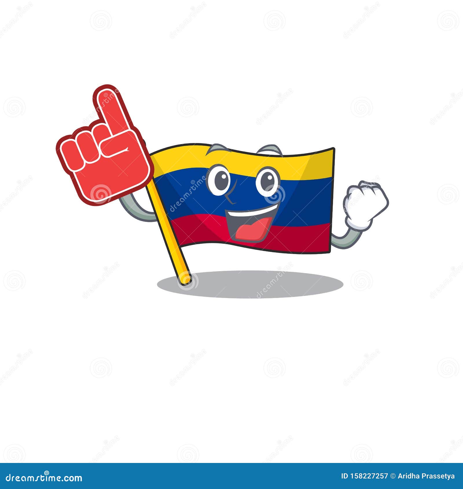 Foam Finger Colombia Flag Stored Above Mascot Drawer Stock Vector ... Foam Finger Colombia Flag Stored Above Mascot Drawer Stock Vector ...