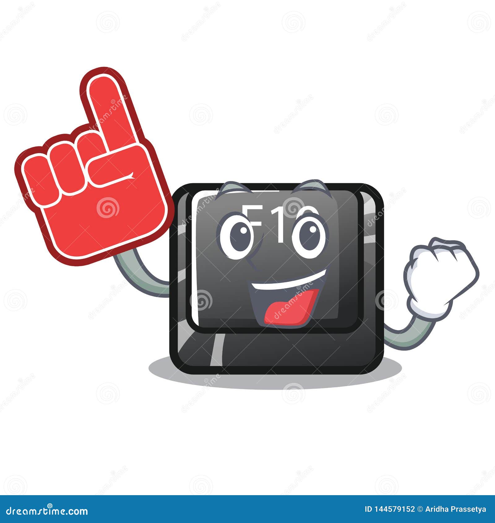 Foam Finger F10 Button Installed on Cartoon Computer Stock Vector ...