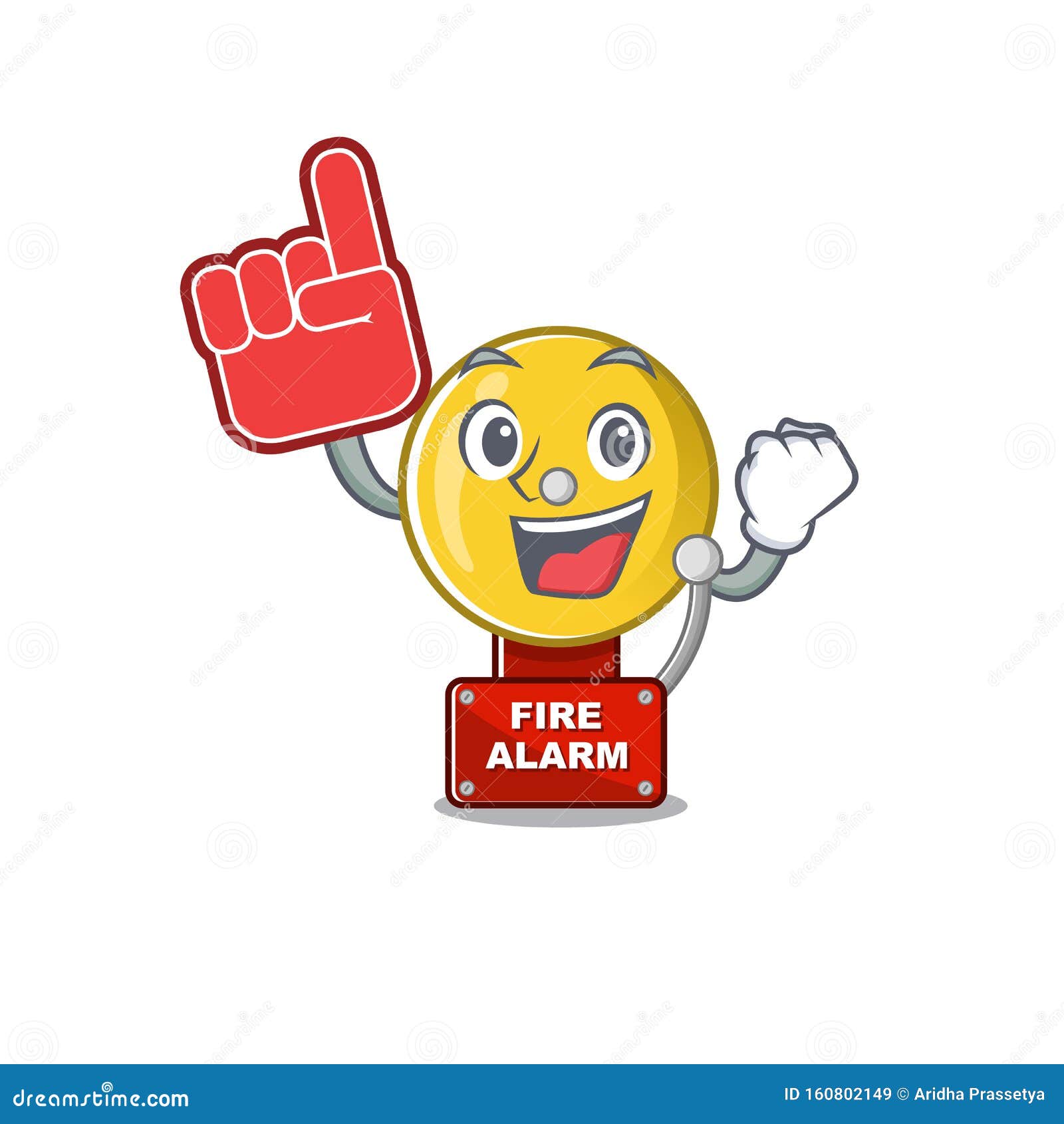Foam Finger Fire Alarm in the a Cartoon Stock Vector - Illustration of ...