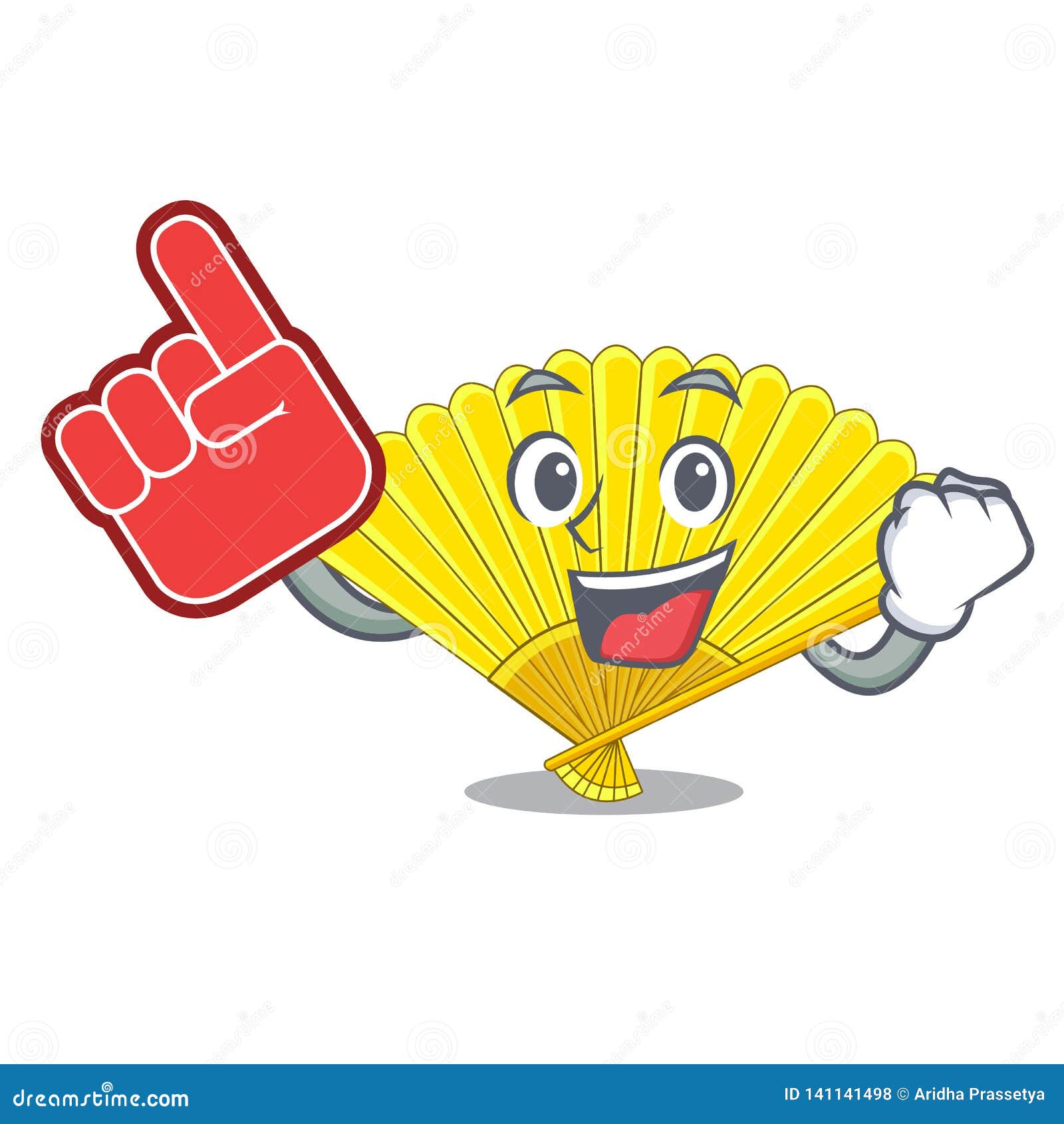 Foam Finger Folding Fan Isolated with the Cartoon Stock Vector ...