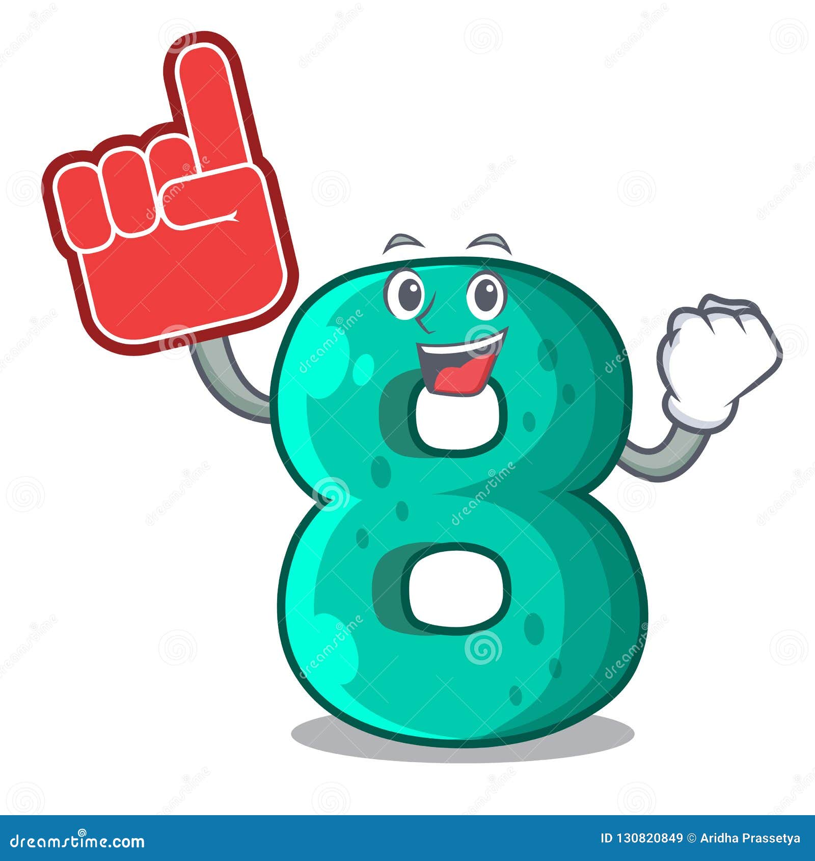 Foam Finger Number Eight Volume Logo the Mascot Stock Vector ...