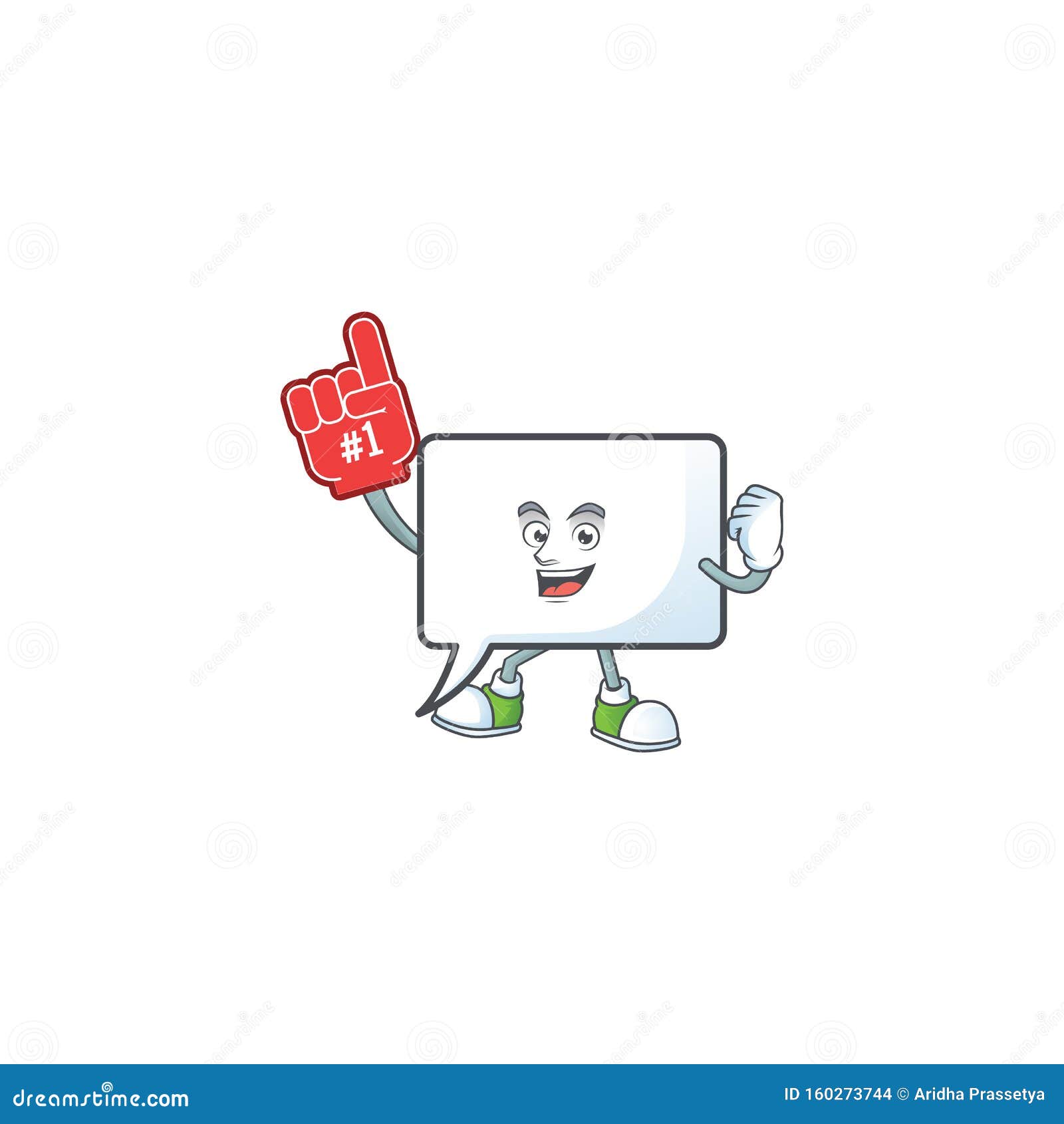 Foam Finger Shape Rectangle Bubble Cartoon Character Style Stock Vector ...