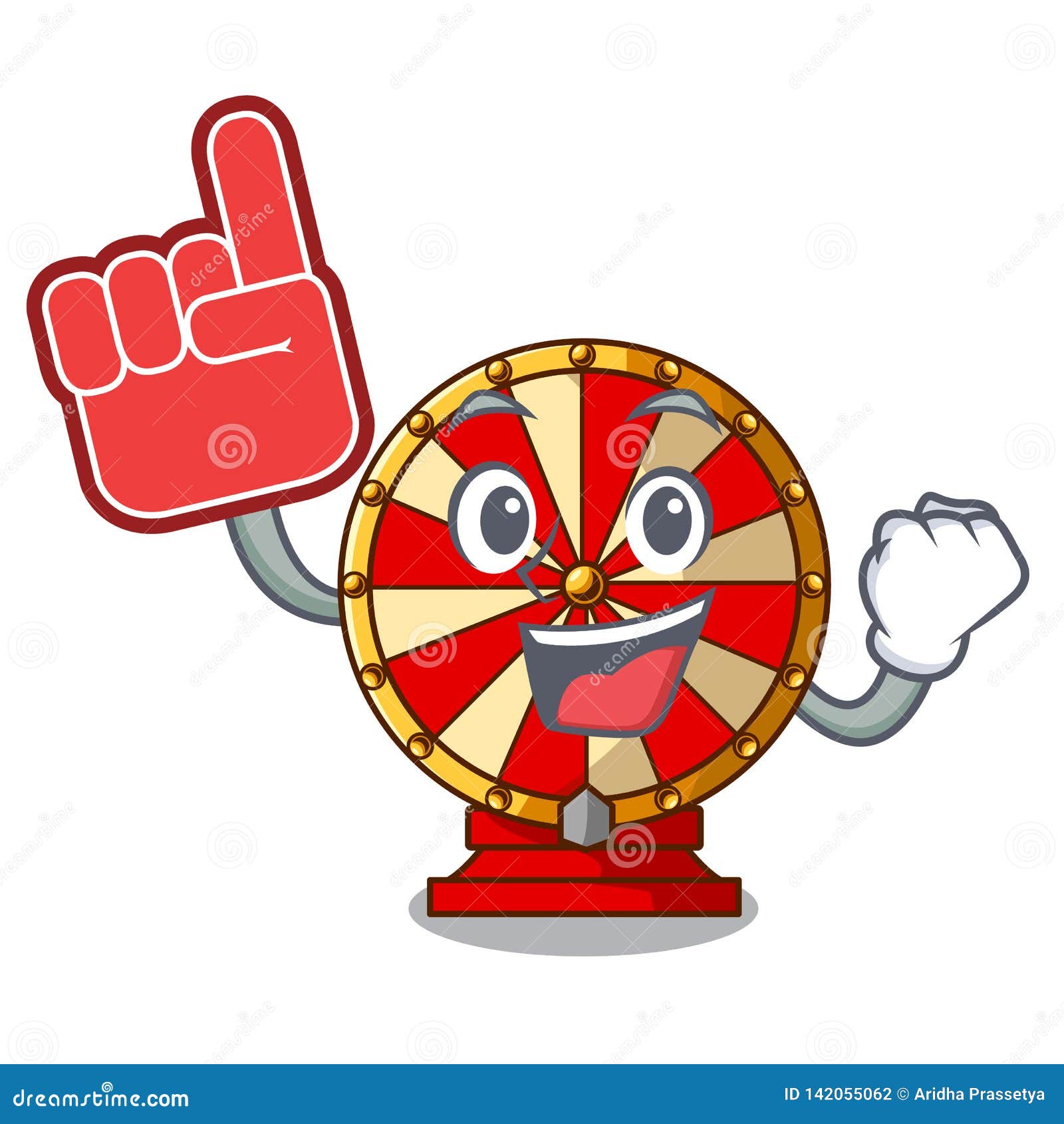 Foam Finger Spinning Wheel Attached the Cartoon Wall Stock Vector ...