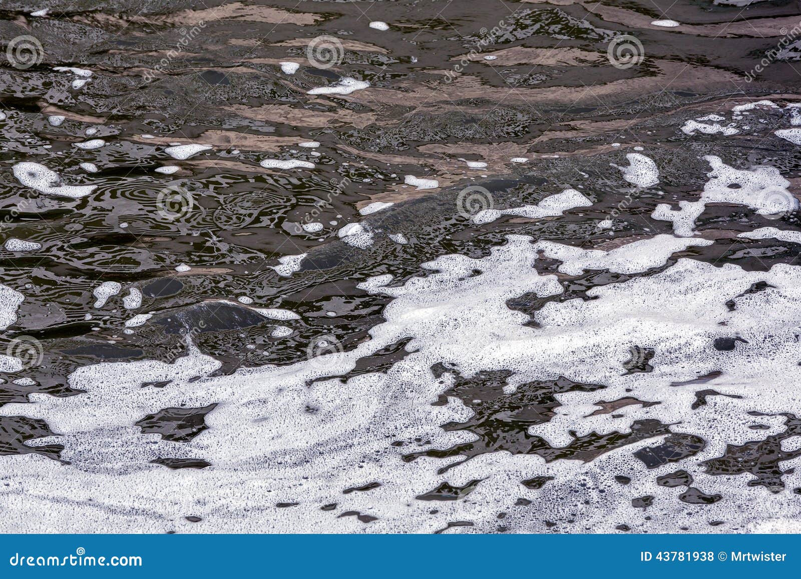 Foam Floating on a Water Surface Stock Photo - Image of stream, pond ...