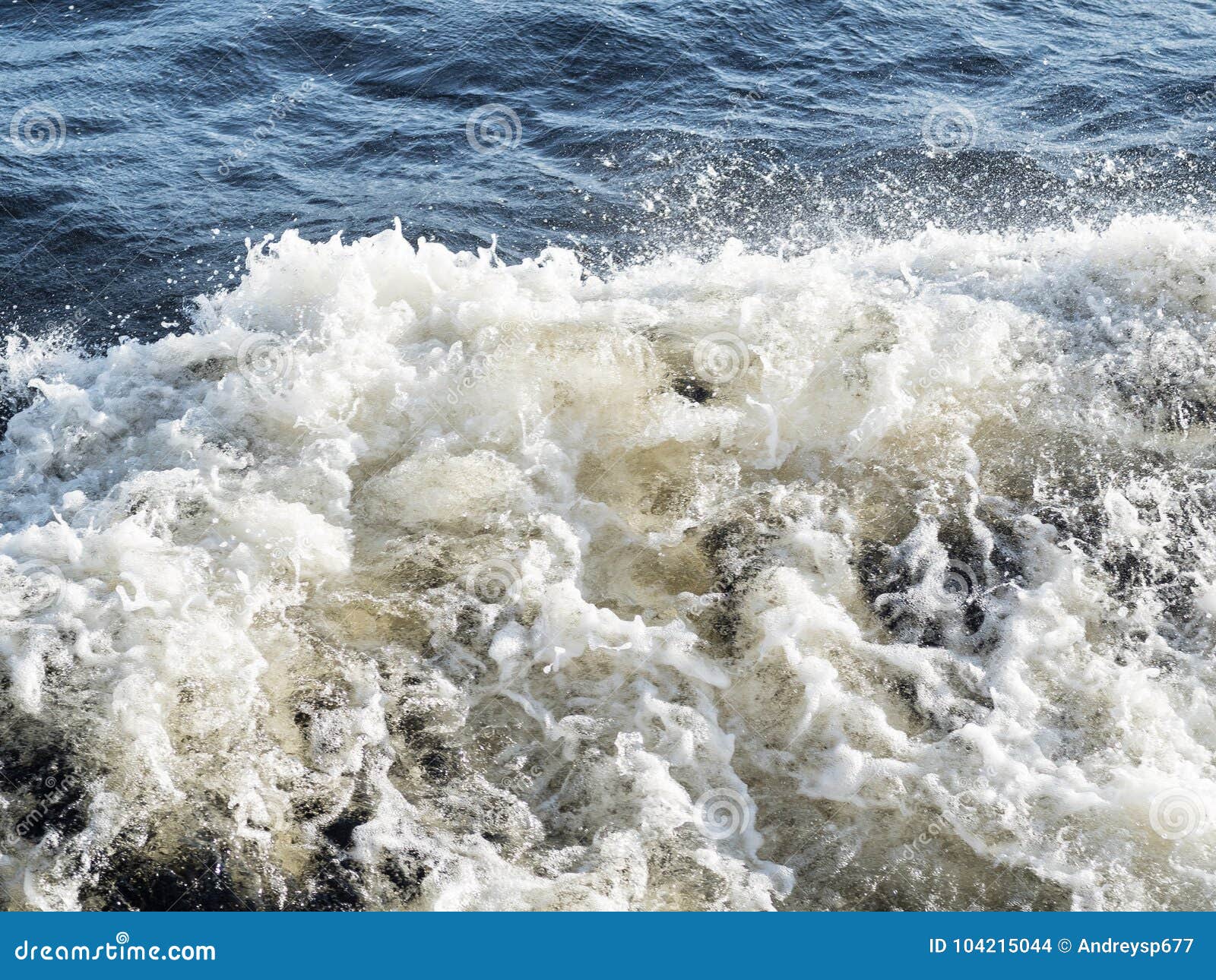 Waves Formed from the Propeller of the Ship. Stock Photo - Image of ...