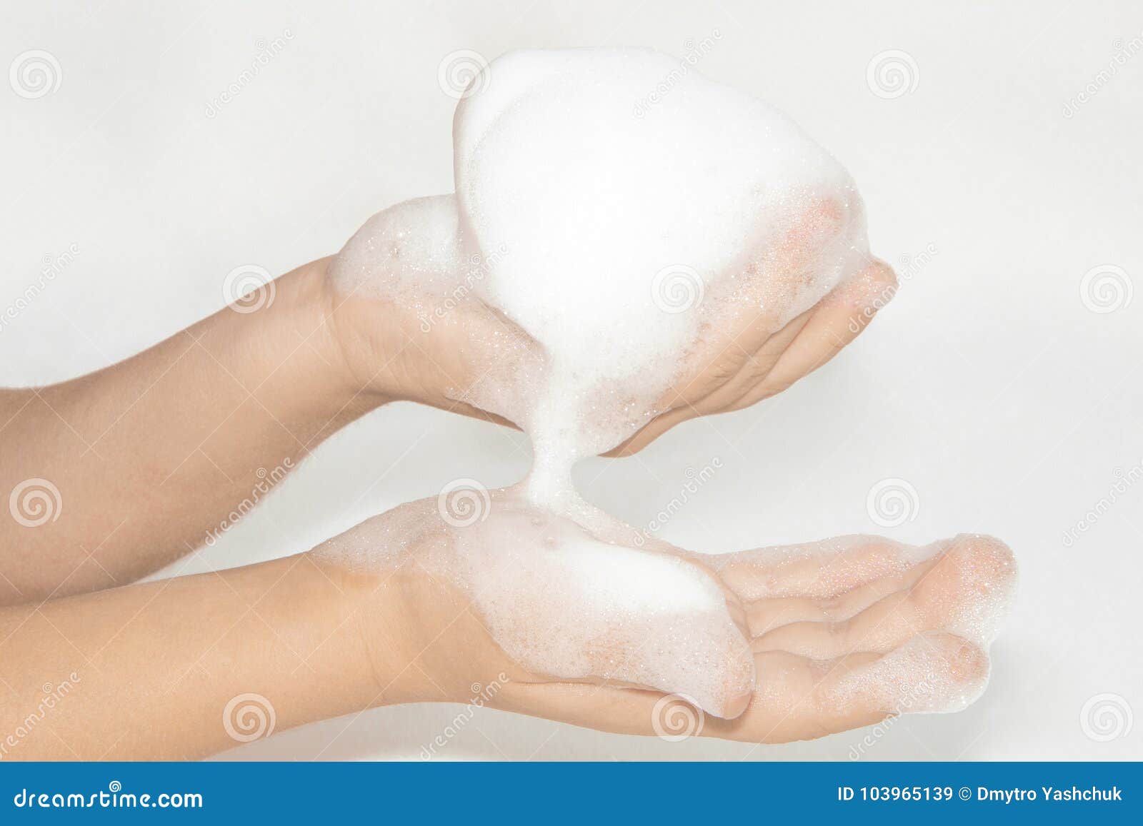 Foam on Hand Isolated on White Background Stock Image - Image of ...
