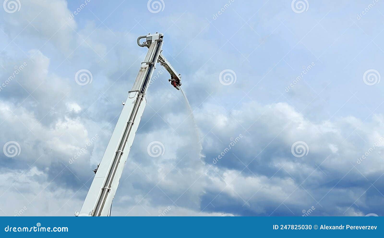Foam Jet from a Height from a Special Fire Engine Stock Photo - Image ...