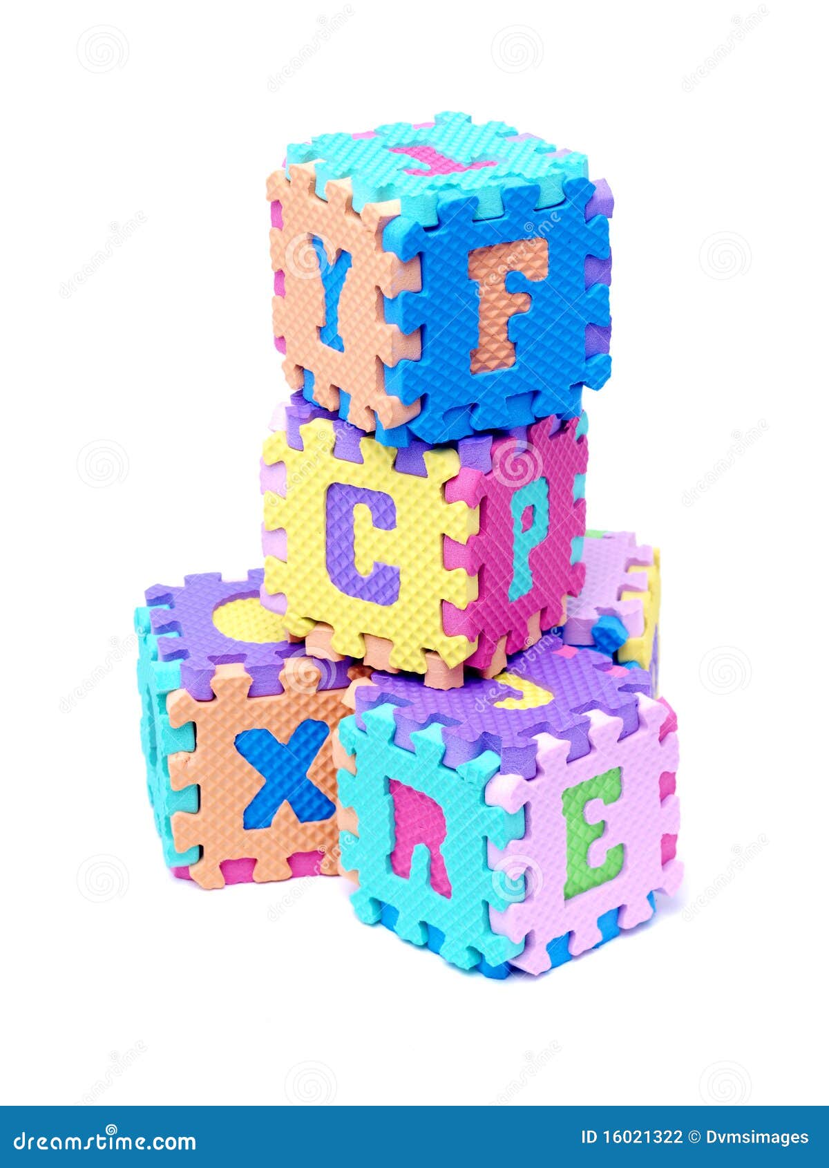 Foam Letter Cubes stock photo. Image of jigsaw, interlocking - 16021322