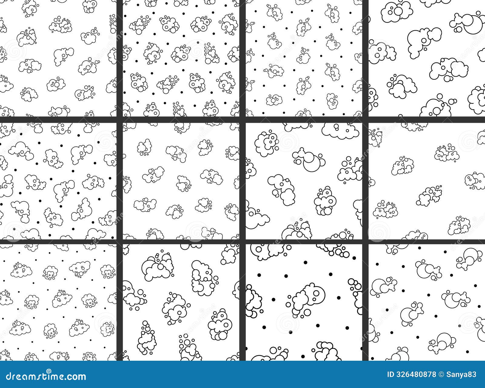 Foam Made of Soap or Clouds. Coloring Page Stock Illustration ...