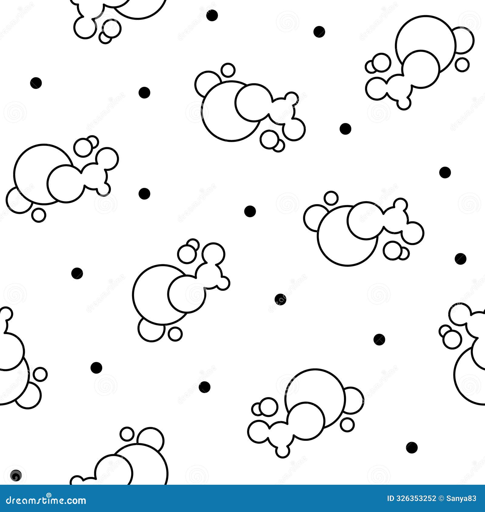 Foam Soap. Seamless Pattern. Coloring Page Stock Illustration ...