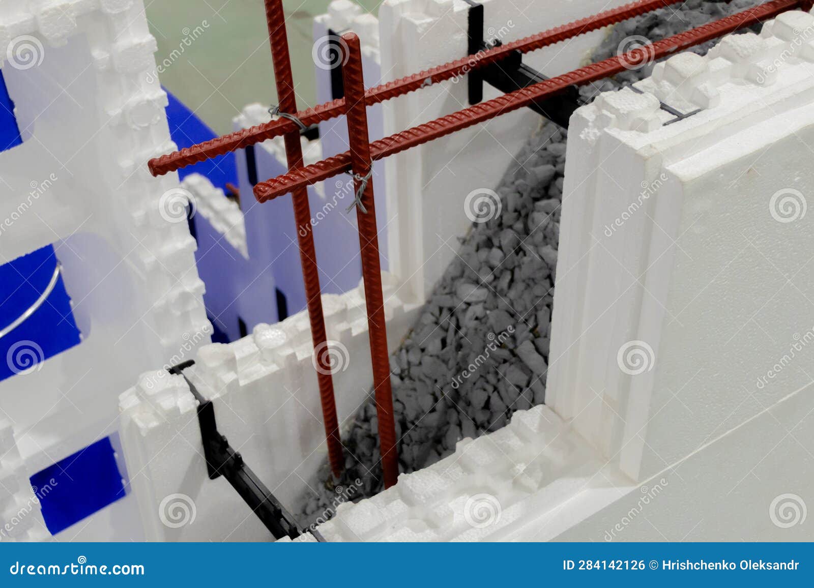 Foam Modular Molds for Pouring the Foundation Stock Photo - Image of ...