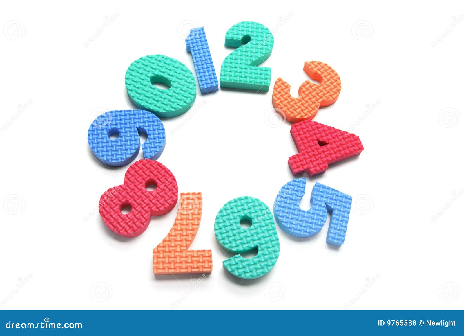 Foam Numbers Arranged in Circle Stock Photo - Image of colors, play ...