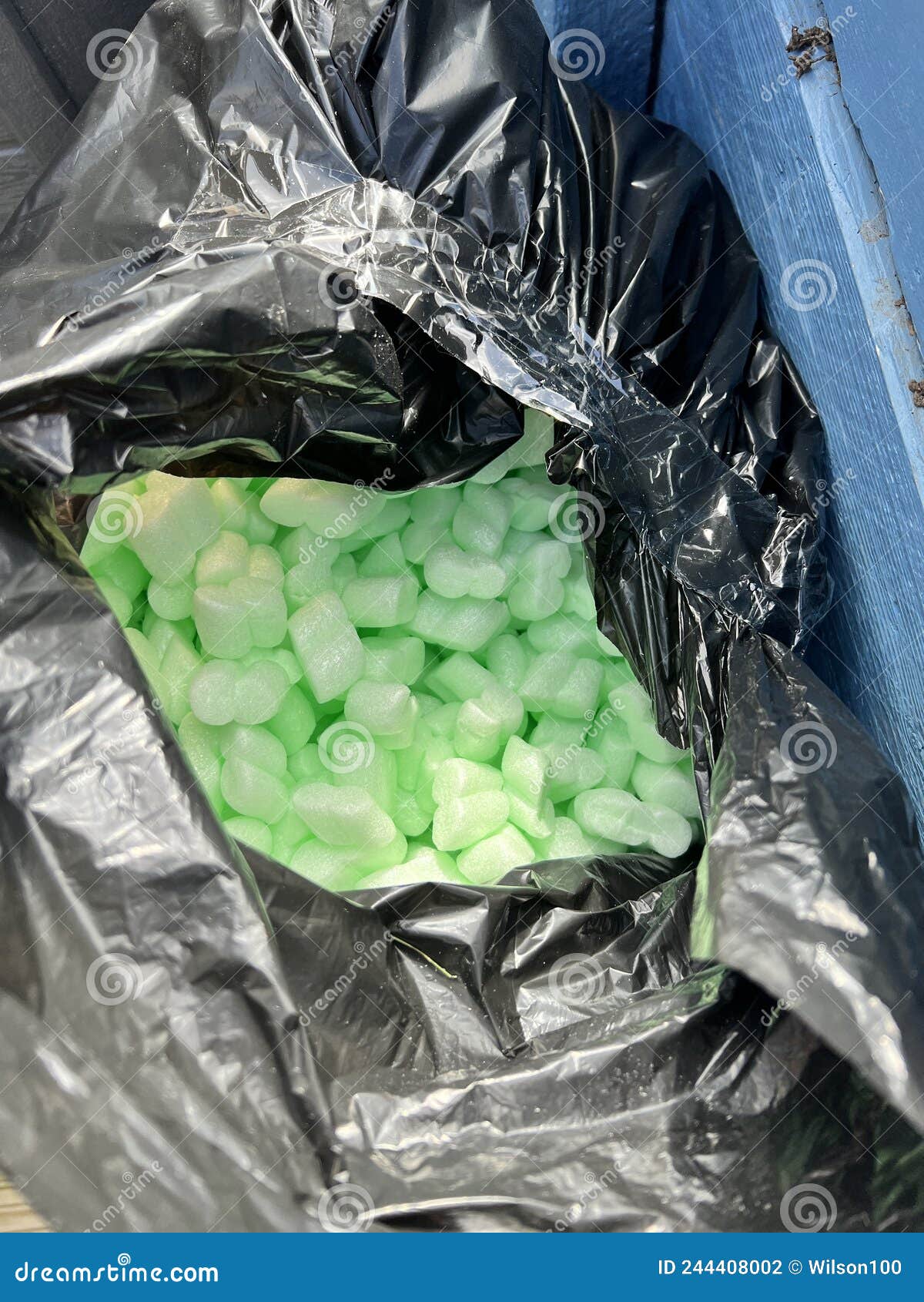 An Open Bin Bag Containing Foam Packaging Stock Photo - Image of foam ...