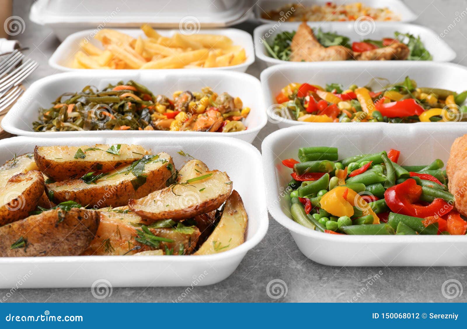Food Foam Containers Table Stock Photos - Free & Royalty-Free Stock ...