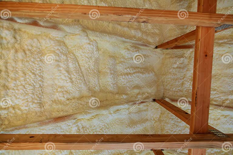 Foam Plastic Insulation Installed in the Sloping Ceiling of a New Frame ...