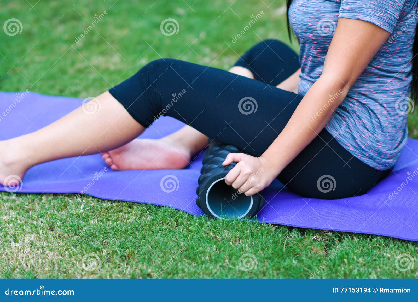 Foam Roller stock photo. Image of roller, fitness, thigh - 77153194