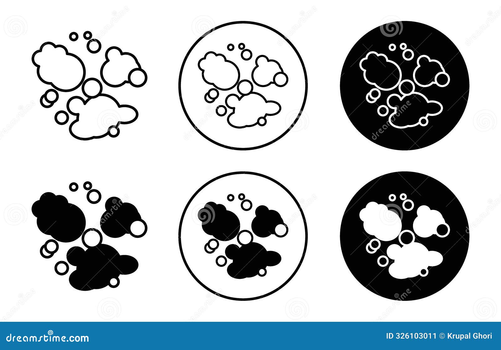 Foam Symbol Icon Sign Collection in White and Black Stock Vector ...