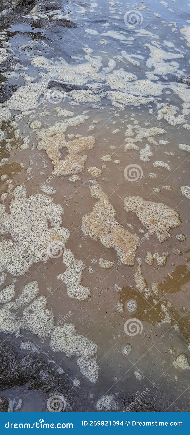 Foam of Water by the River on the Sand Stock Photo - Image of geology ...