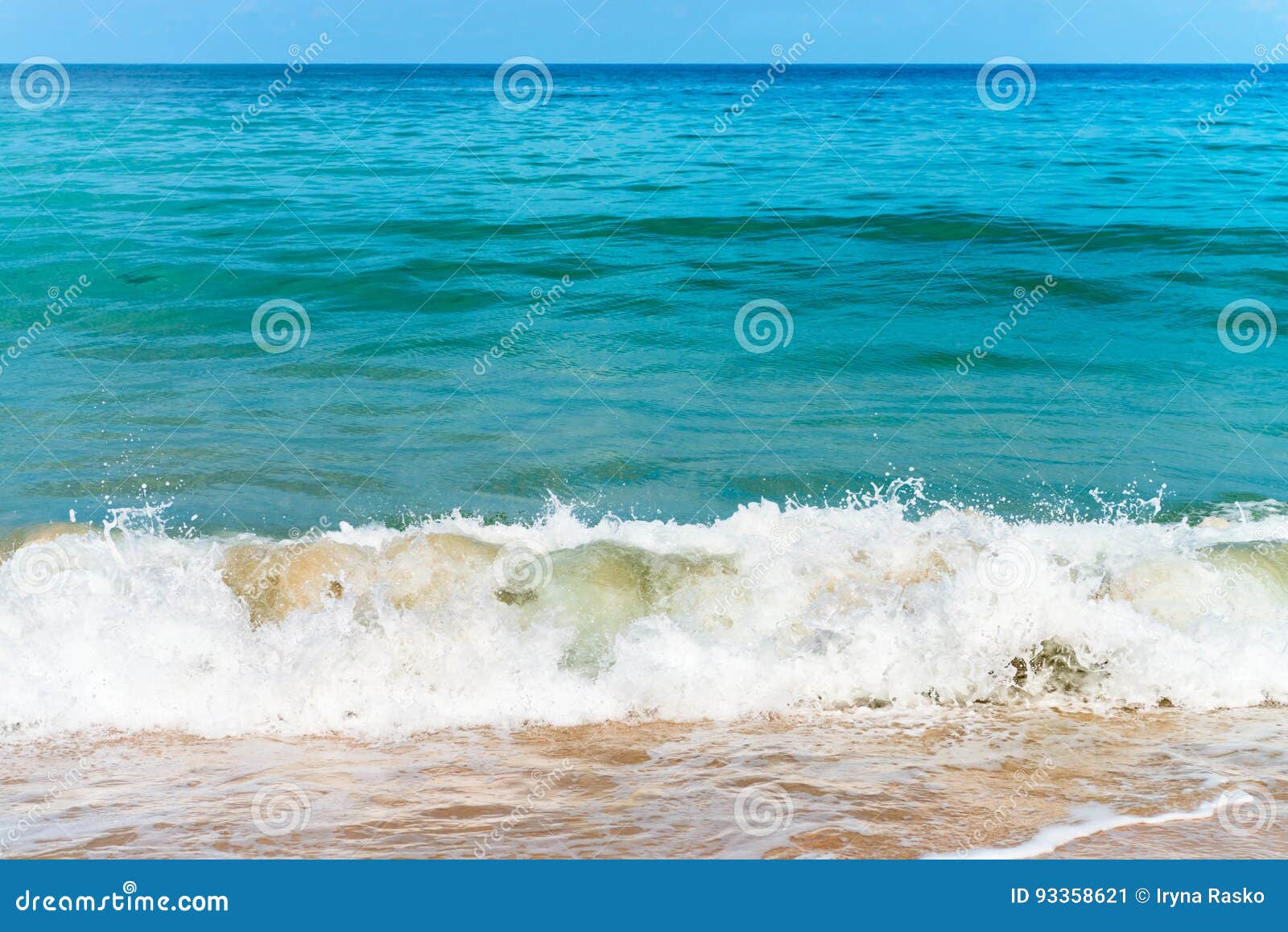 Foam White Small Wave on Sand Beach Stock Image - Image of background ...