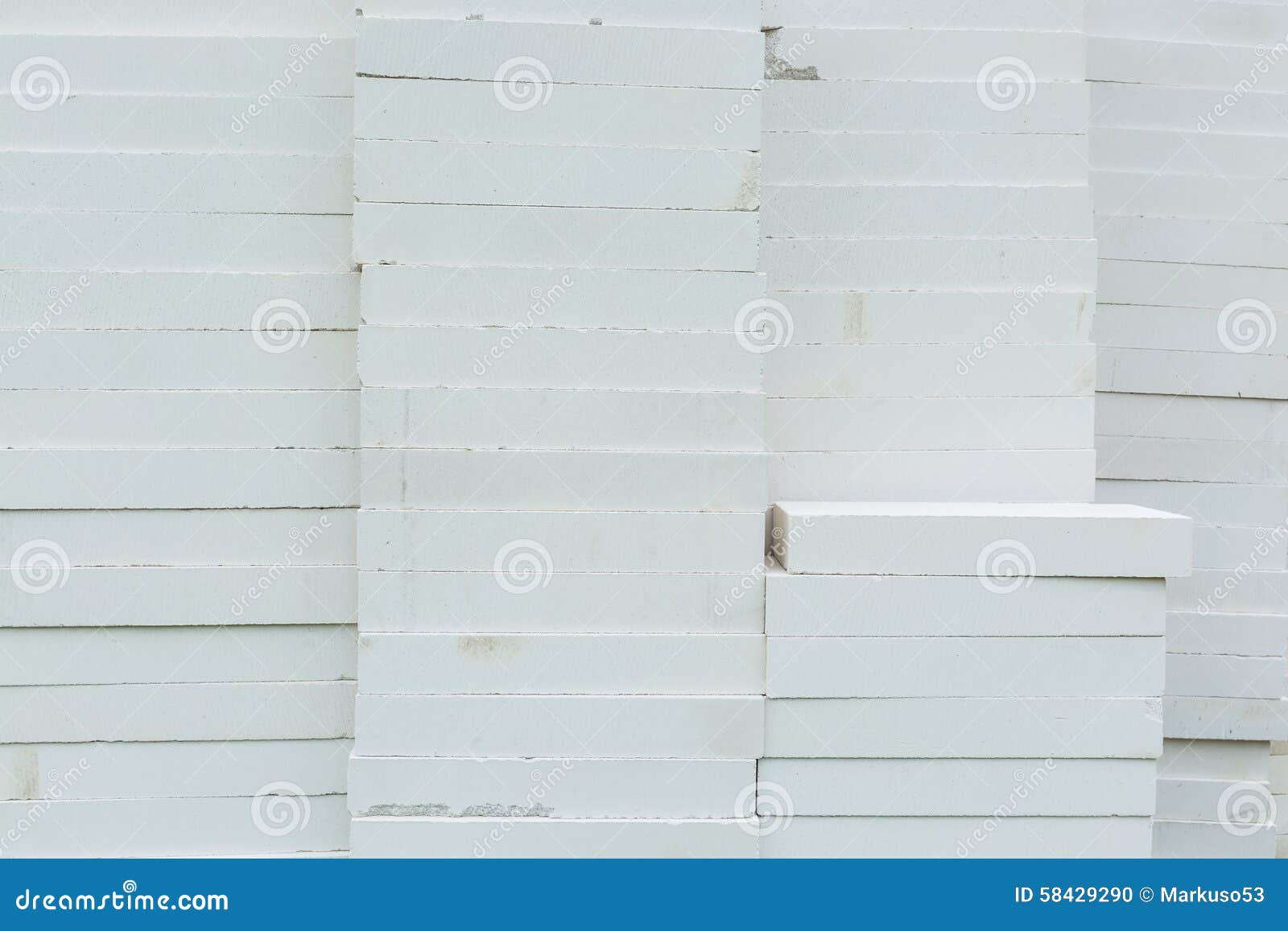 Foamed Concrete Block Pattern Background. White Carbonated Autoclave ...
