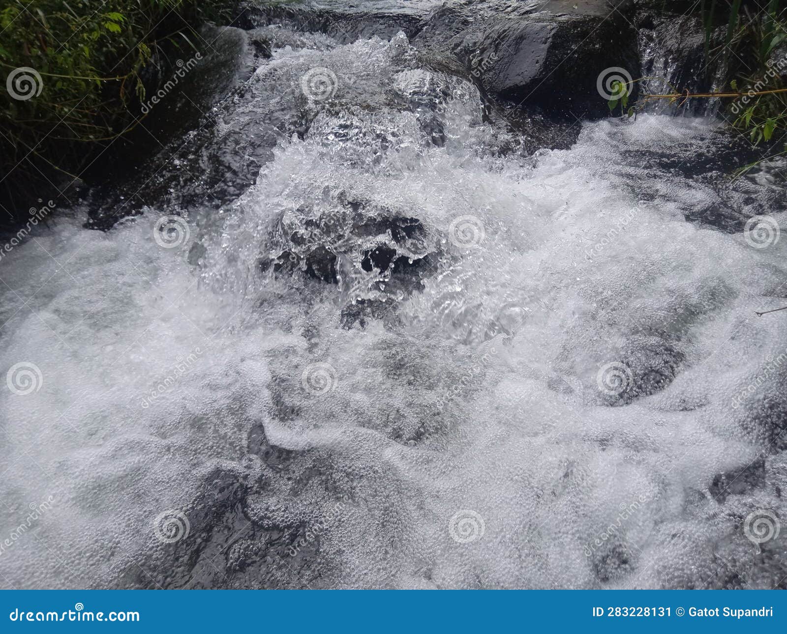 Foaming River Water Flow Down Splash Drop of Water Stock Image - Image ...
