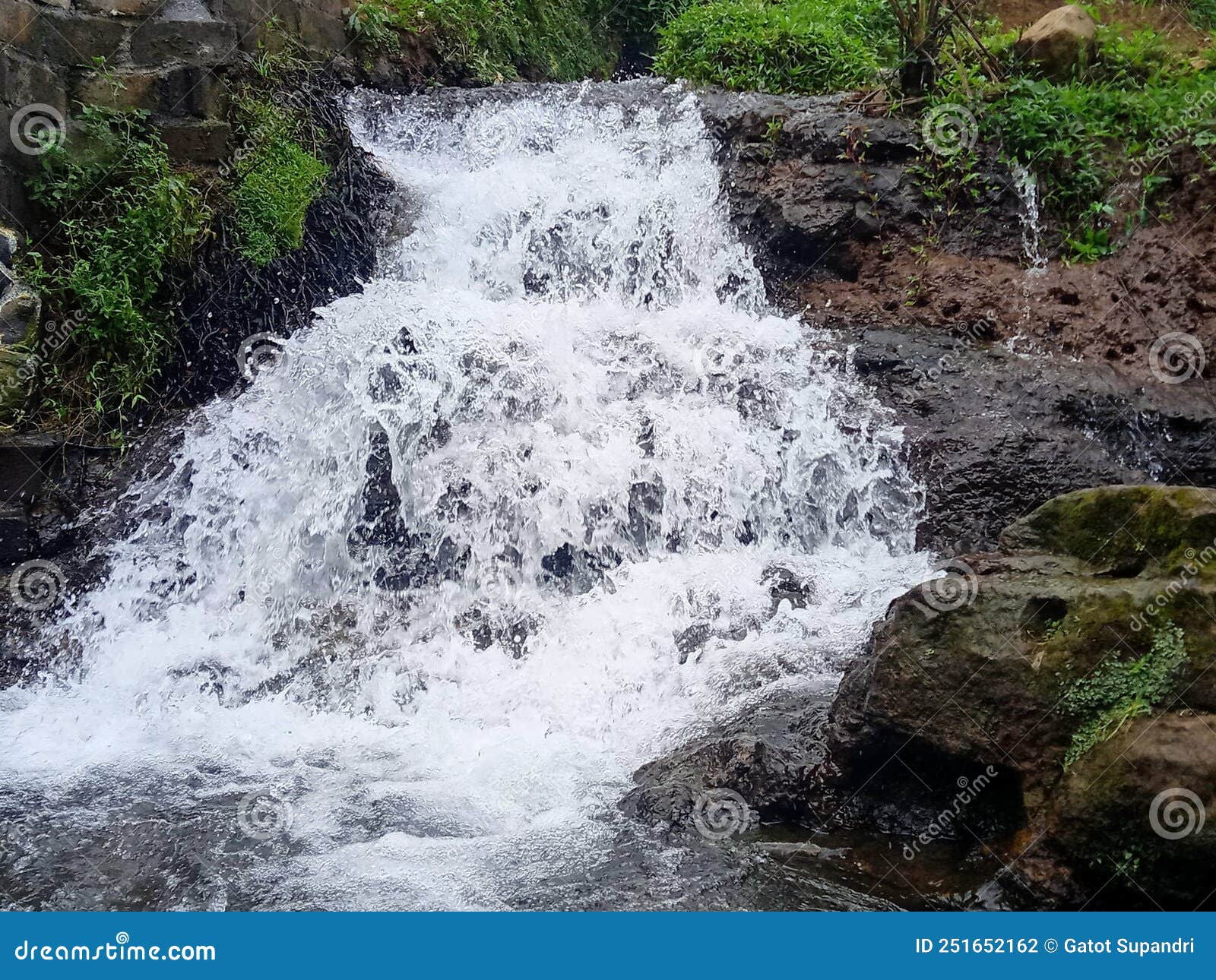 Foaming River Water Flow Down Splash Drop Of Water Stock Photo ...