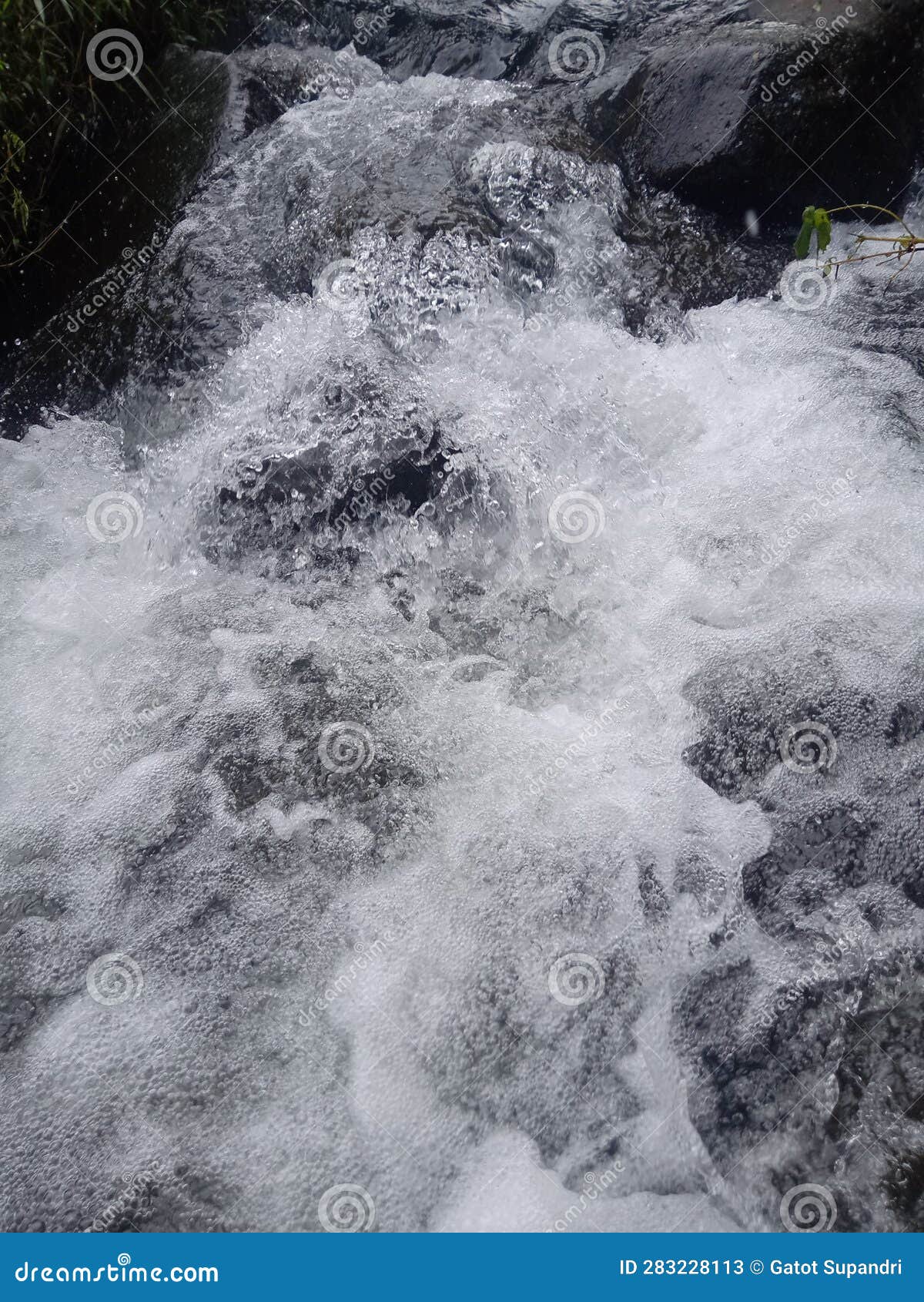 Foaming River Water Flow Down Splash Drop of Water Stock Image - Image ...