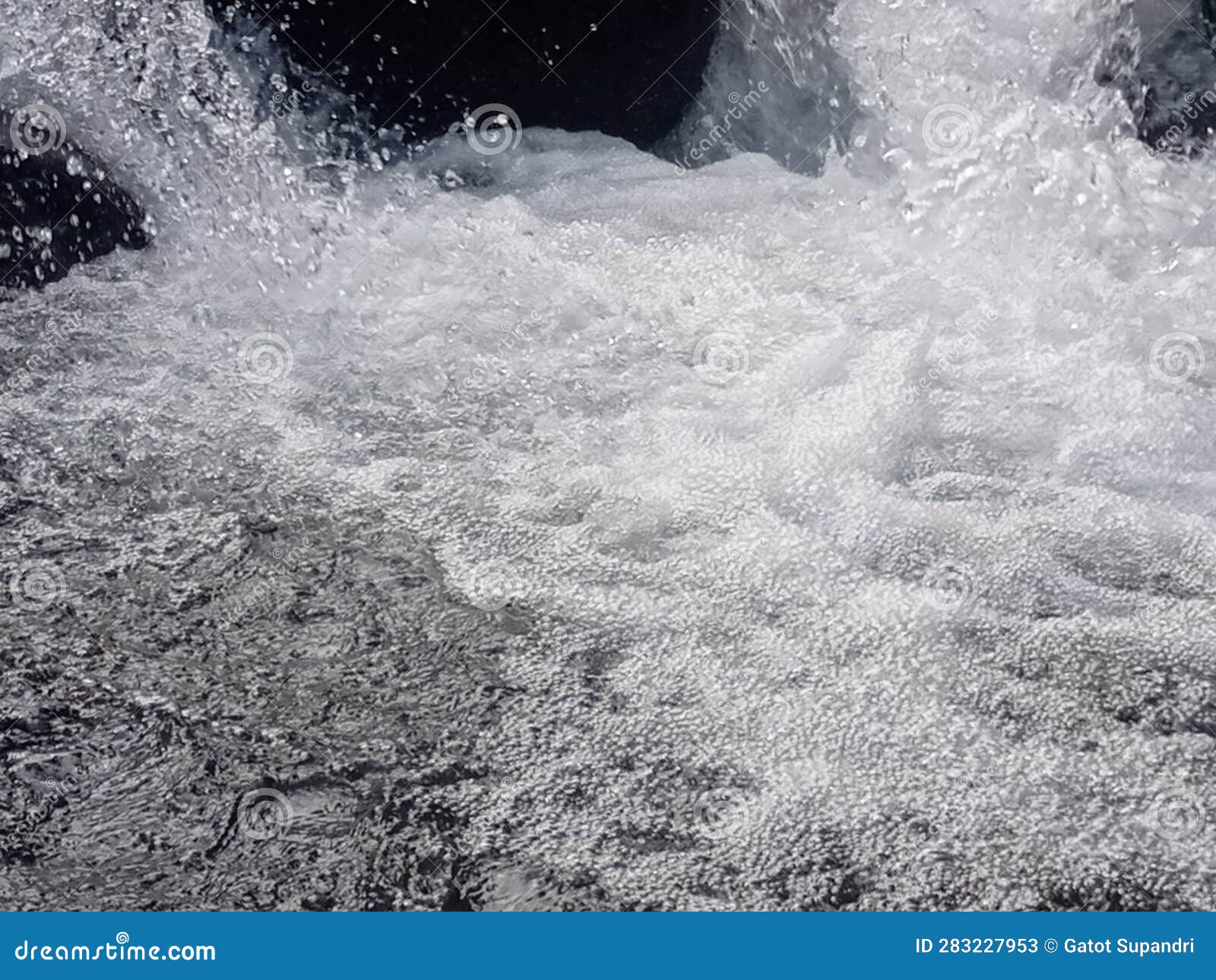 Foaming River Water Flow Down Splash Drop of Water Stock Image - Image ...