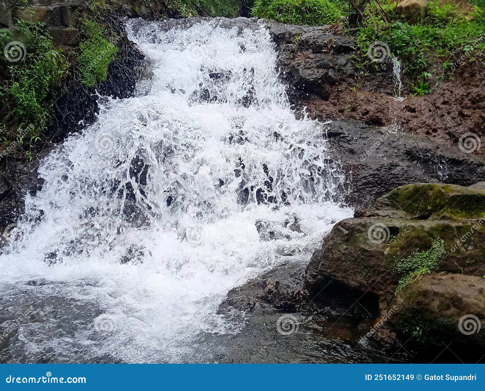 Foaming River Water Flow Down Splash Drop of Water Stock Image - Image ...