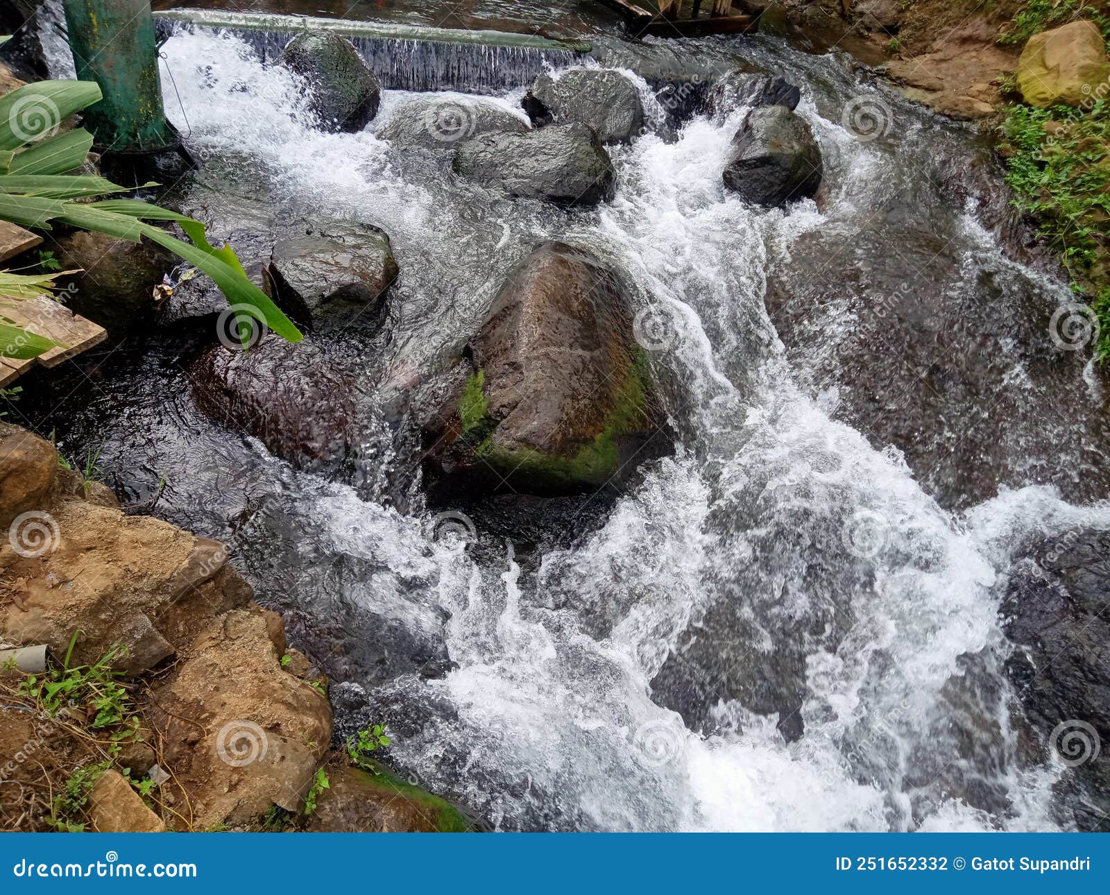 Foaming River Water Flow Down Splash Drop of Water Stock Photo - Image ...