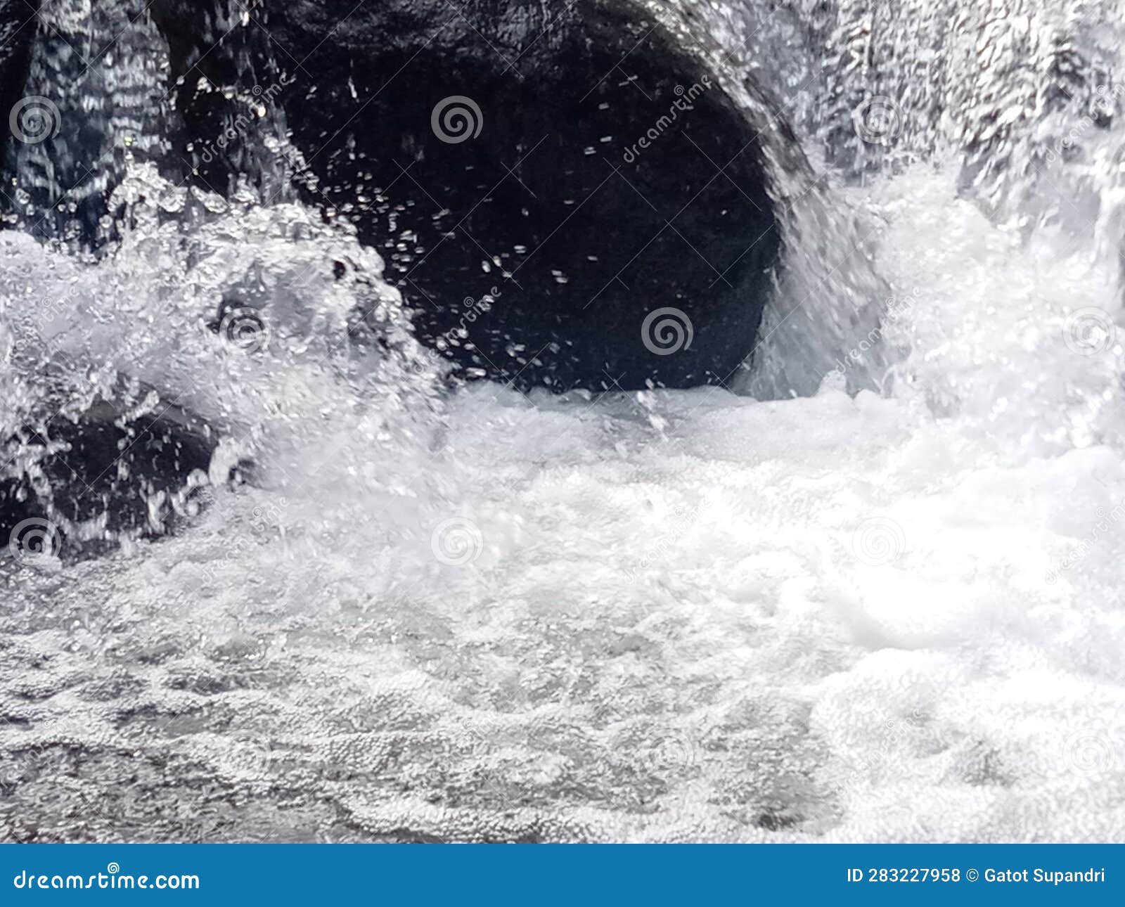 Foaming River Water Flow Down Splash Drop of Water Stock Photo - Image ...