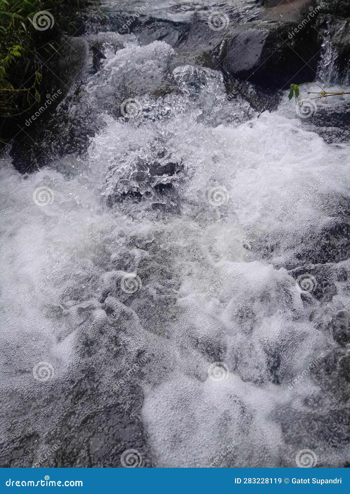 Foaming River Water Flow Down Splash Drop of Water Stock Image - Image ...