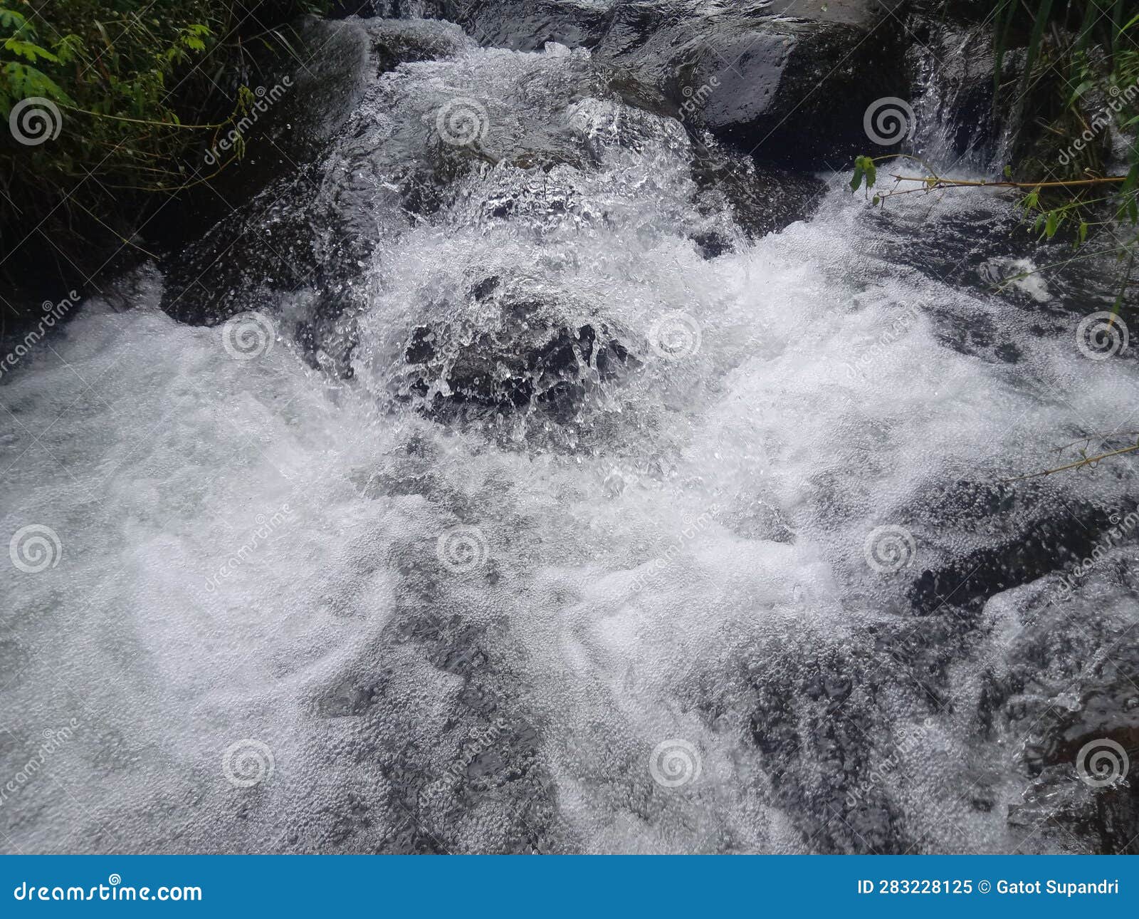 Foaming River Water Flow Down Splash Drop of Water Stock Image - Image ...