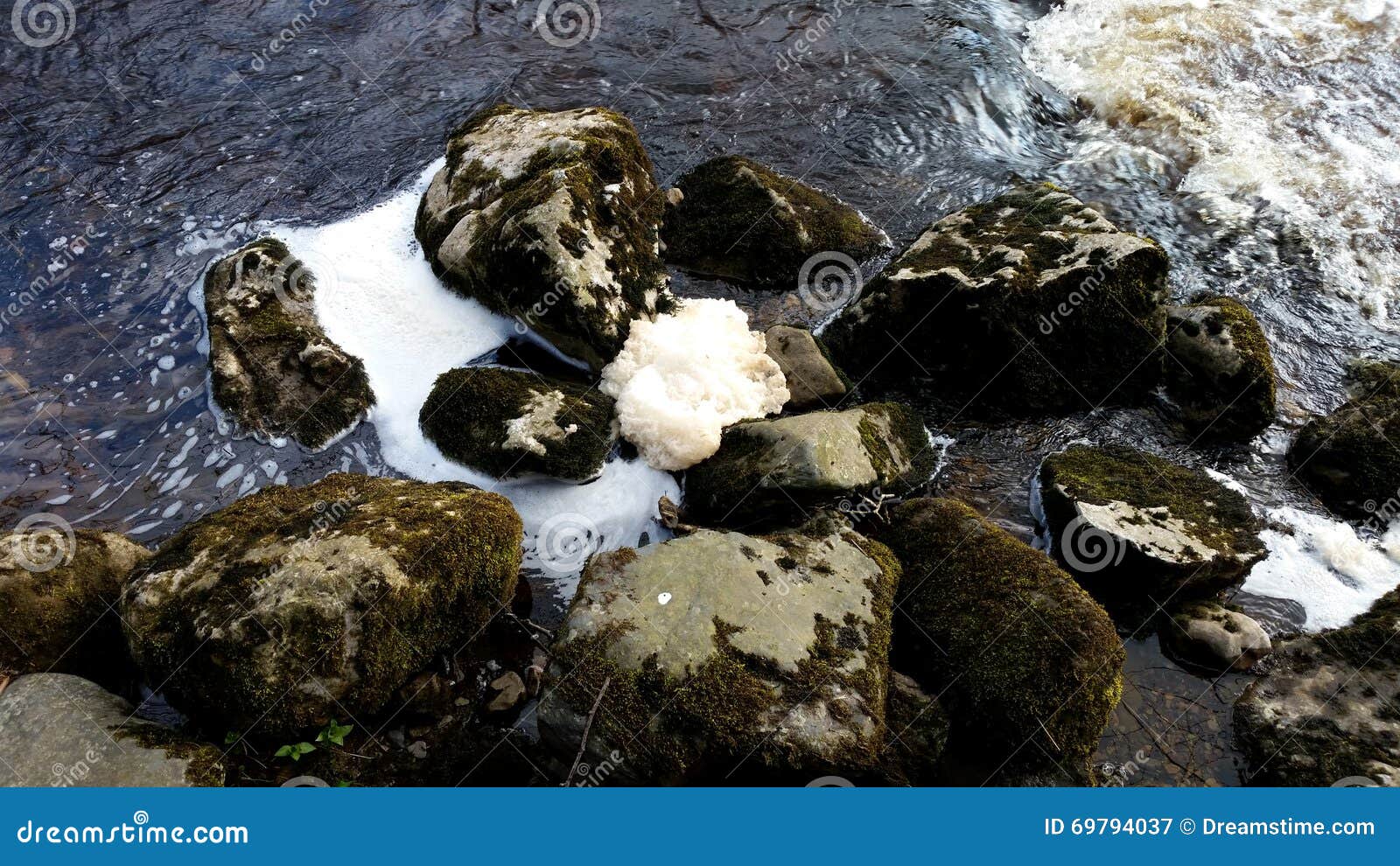 Foaming Water at End of Waterfall Stock Image - Image of flowing ...
