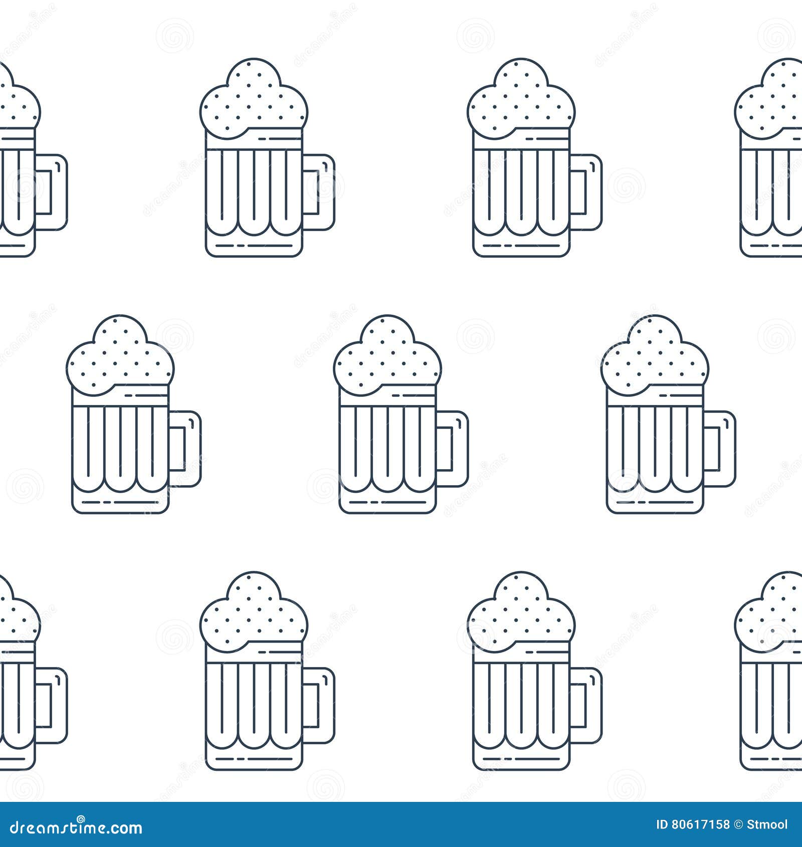 Foamy Beer Mug Linear Pattern Stock Vector - Illustration of grey ...
