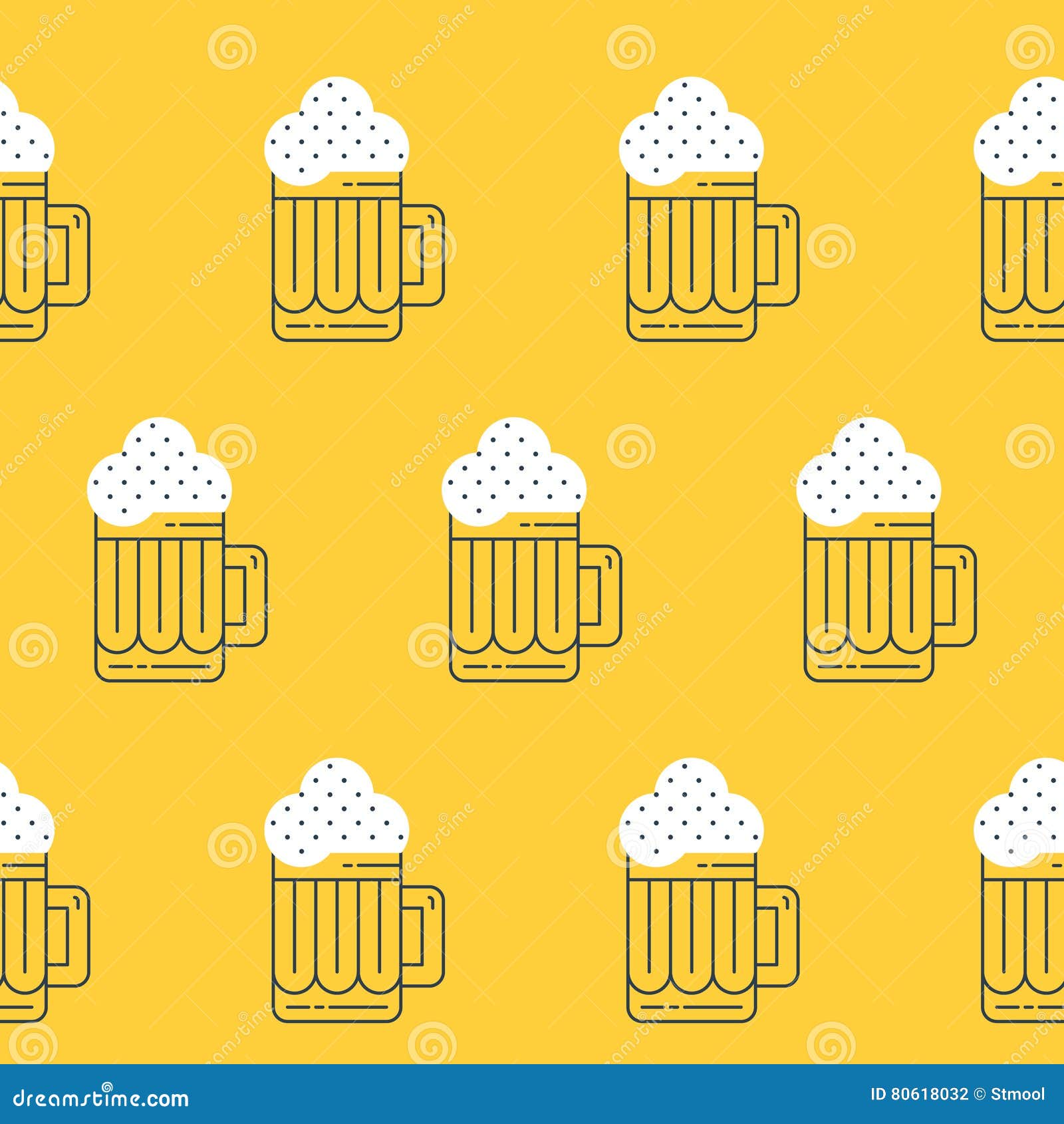 Foamy Beer Mug Linear Pattern Stock Vector - Illustration of ...