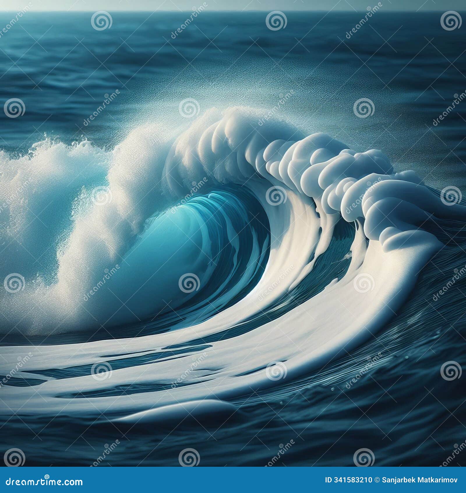 Foamy Crest a Wave Just before it Breaks Its Crest Forming a Per Stock ...