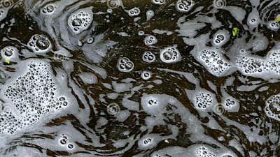 Foamy River Water Bubbles Texture Background Stock Image - Image of ...