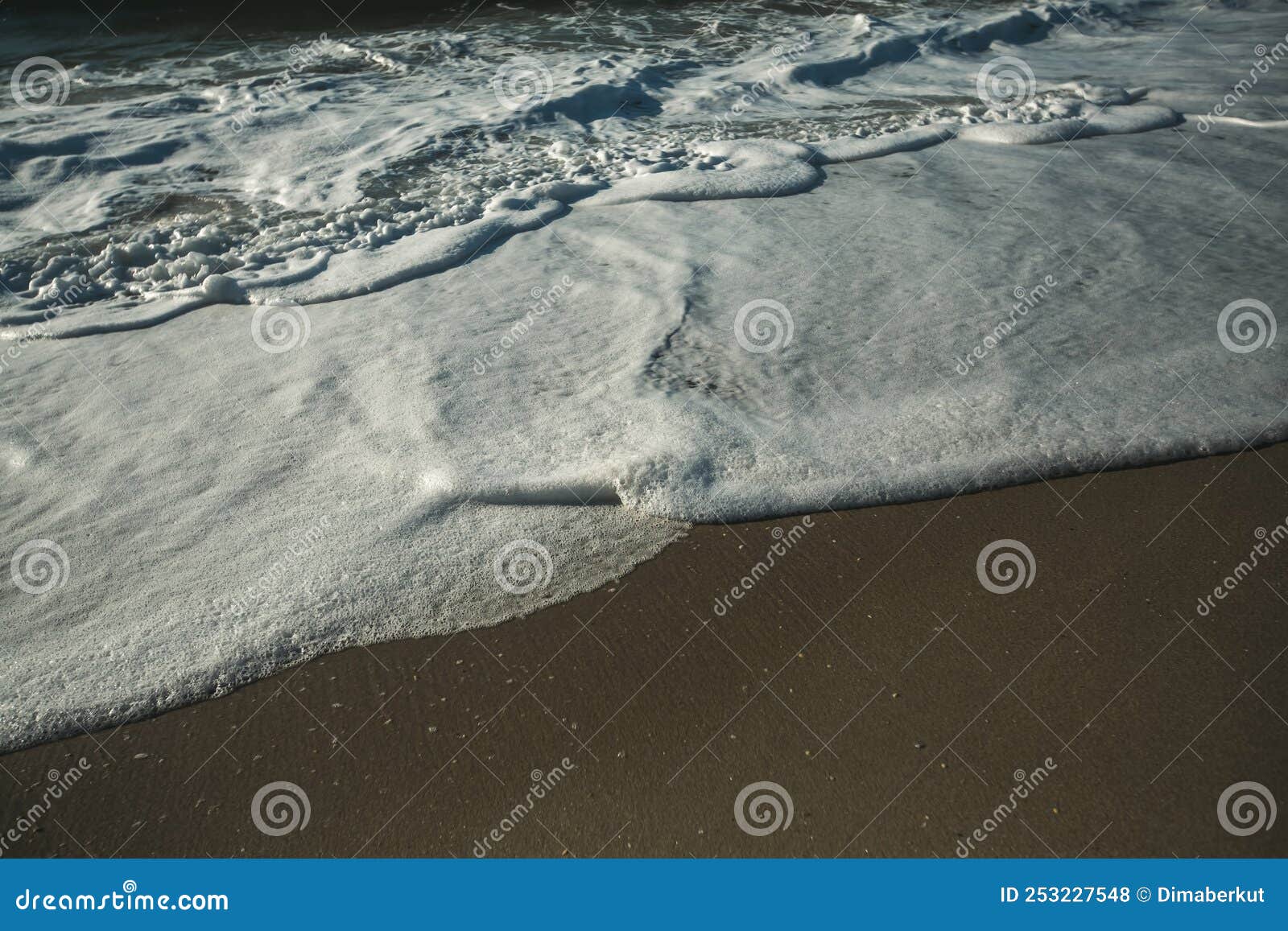 Foamy Surf during Sunset on the Ocean Coast. Stock Photo - Image of ...