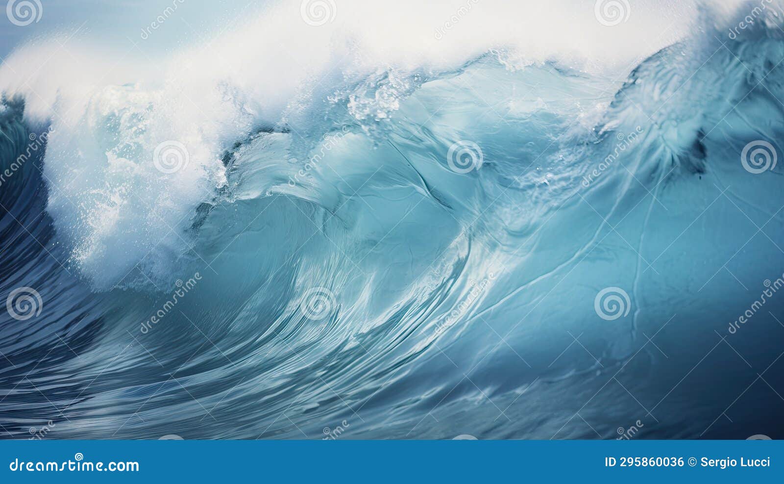 Foamy Waves Rolling Up in the Ocean. Dynamic Motion Sea Water Stock ...
