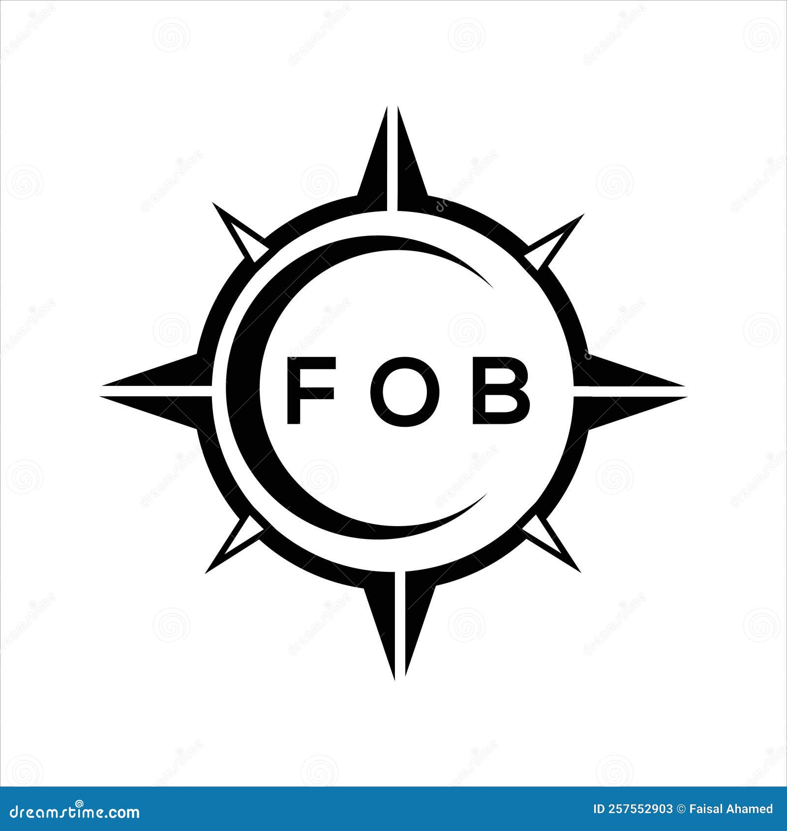 FOB Abstract Technology Circle Setting Logo Design on White Background ...