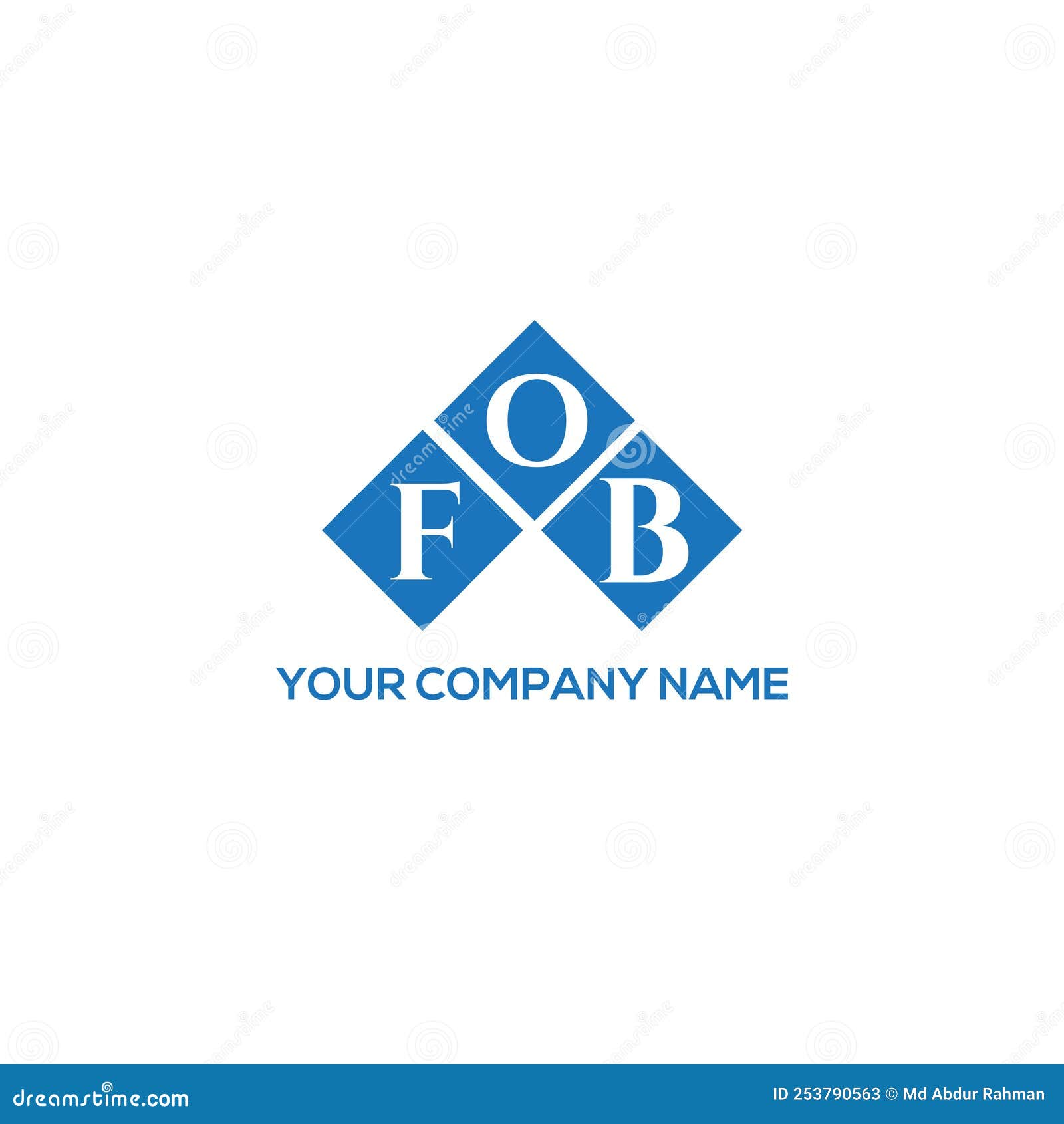FOB Letter Logo Design on WHITE Background. FOB Creative Initials ...