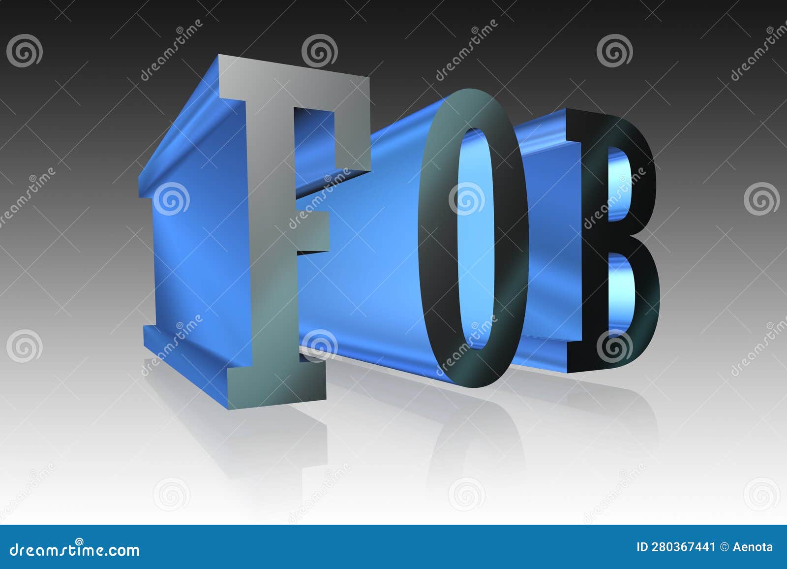 FOB Lettering - 3D Illustration Stock Illustration - Illustration of ...
