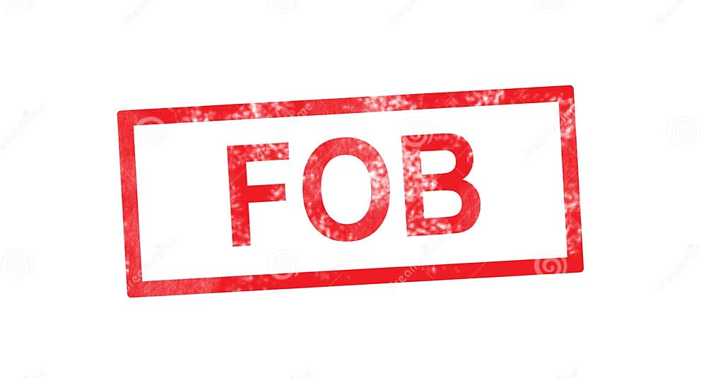 FOB in Red Rectangular Stamp Stock Illustration - Illustration of ...