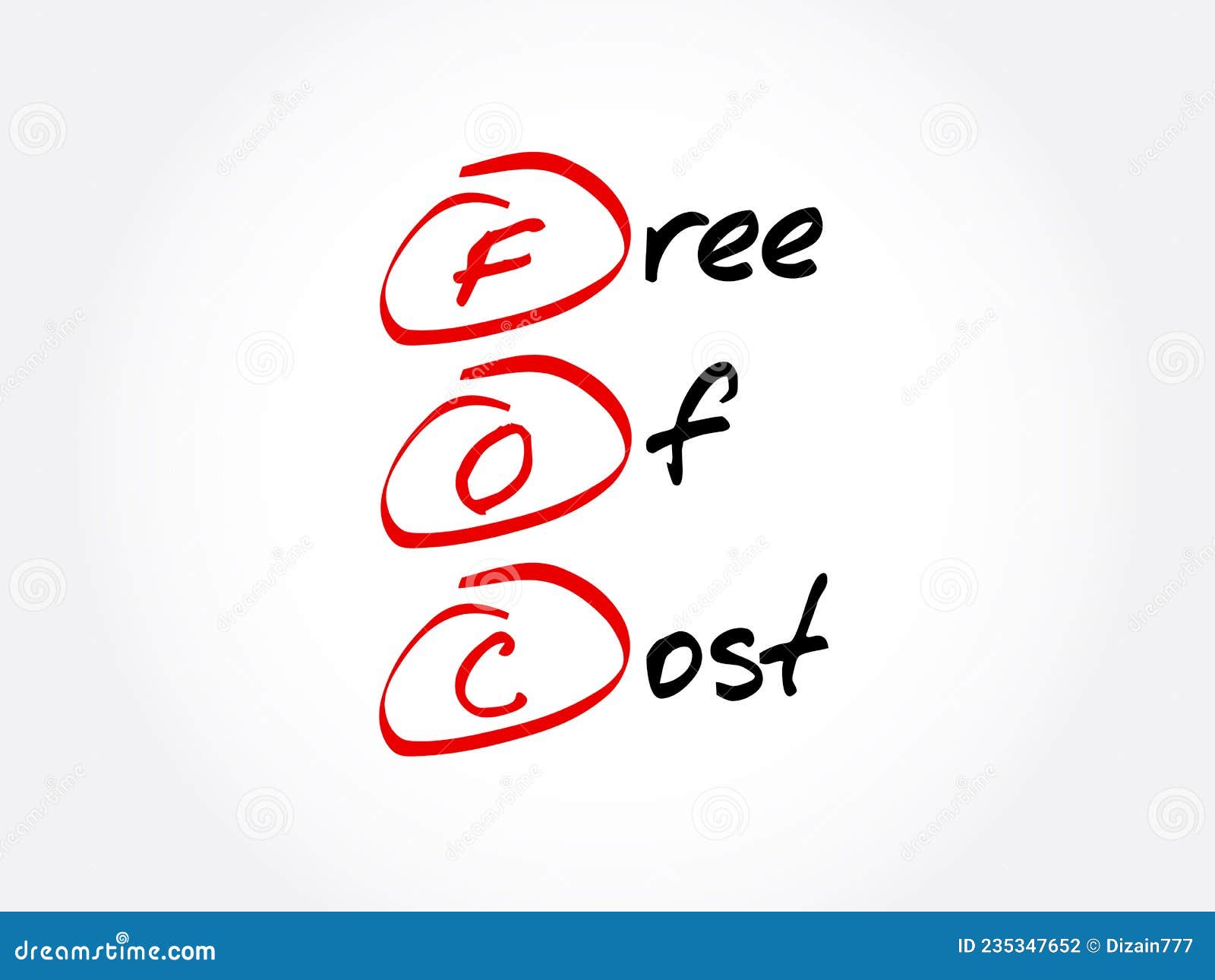 FOC - Free Of Cost Acronym, Business Concept Background Royalty-Free ...