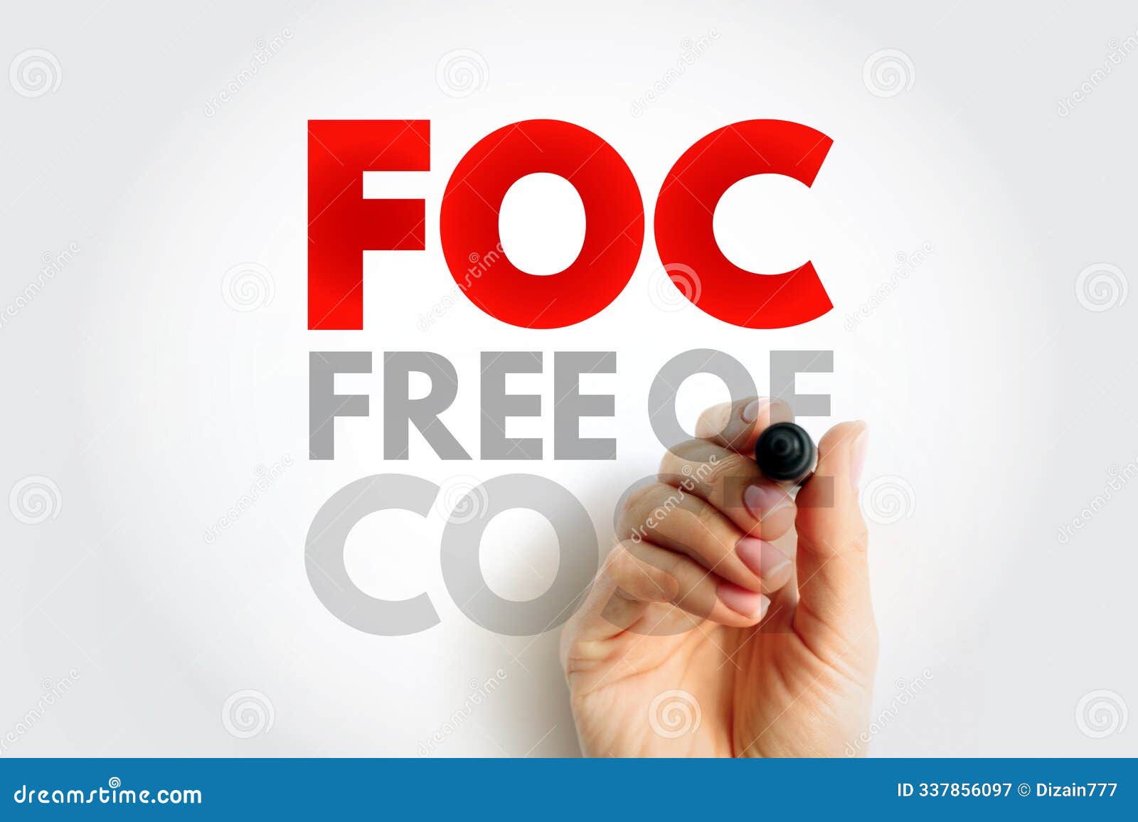 FOC - Free of Cost Acronym, Business Concept Background Stock Image ...