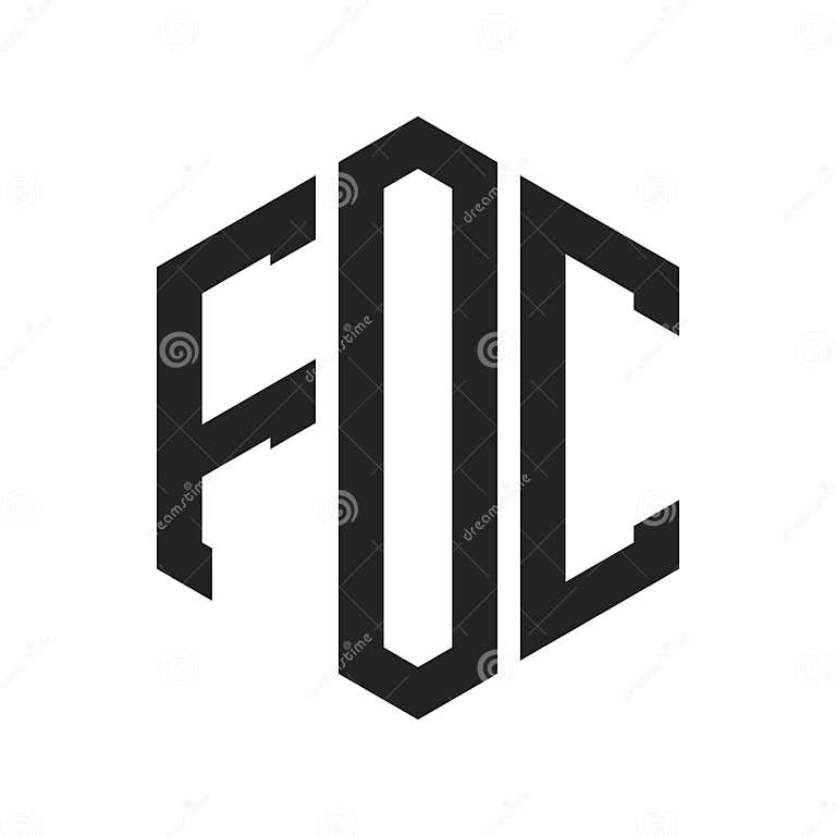 FOC Logo Design. Initial Letter FOC Monogram Logo Using Hexagon Shape ...